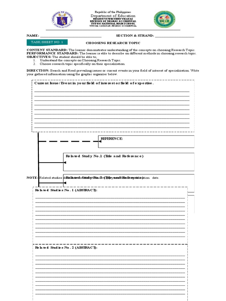 PR 2 Task 1 Choosing Research Topic | PDF | Learning | Cognition