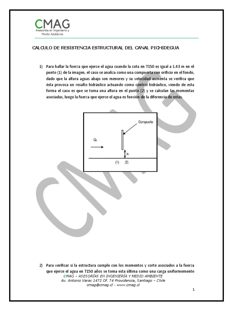 Calculo de Resistencia Estructural de Obra de Arte en Canal Pichidegua ...