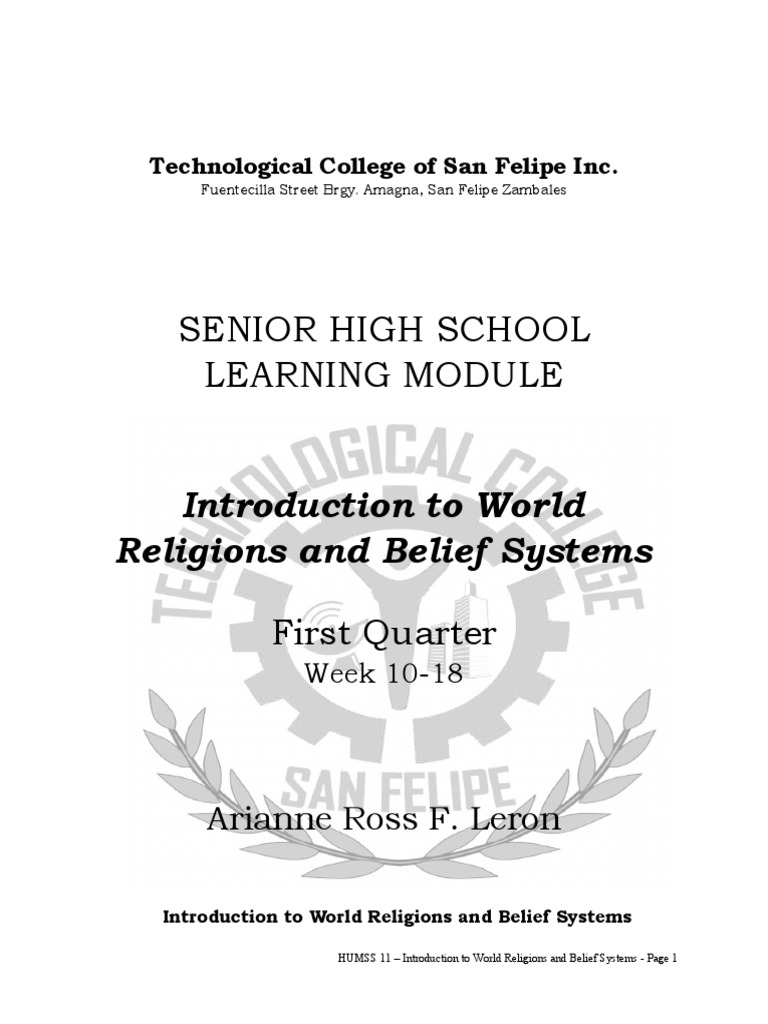 Introduction To World Religions and Belief Systems Week 10 18 | PDF ...