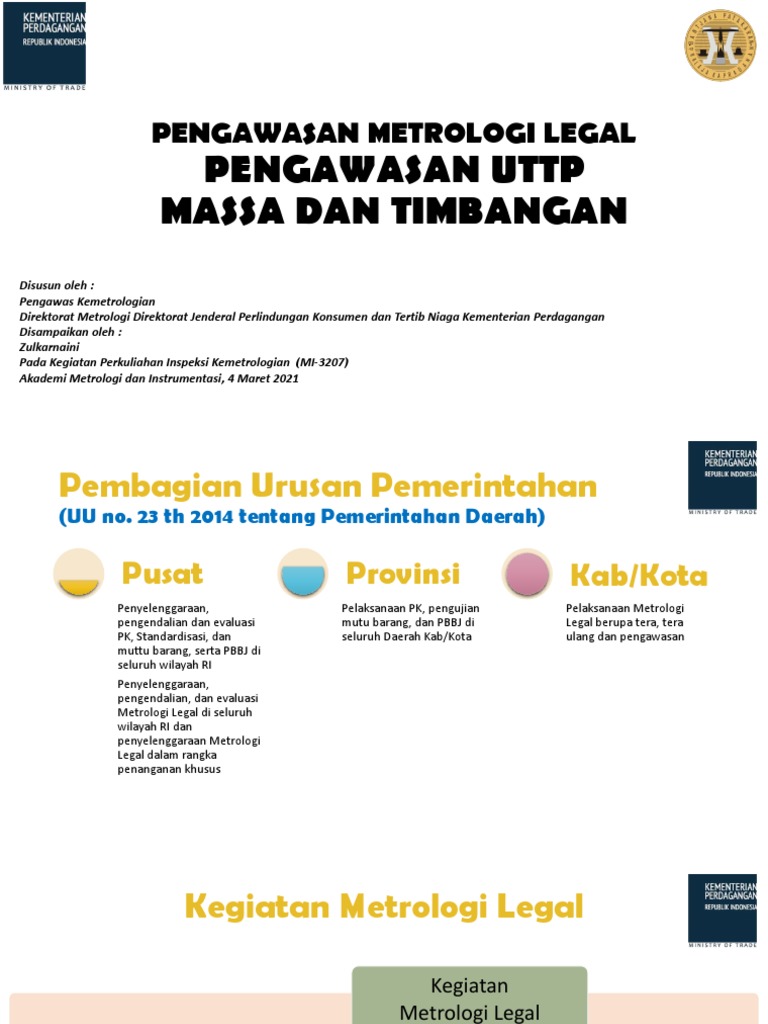 Pengawasan UTTP Massa Dan Timbangan | PDF