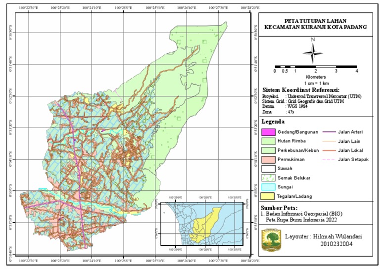 Peta Tutupan Lahan Kuranji Padang | PDF | Geographic Data And ...