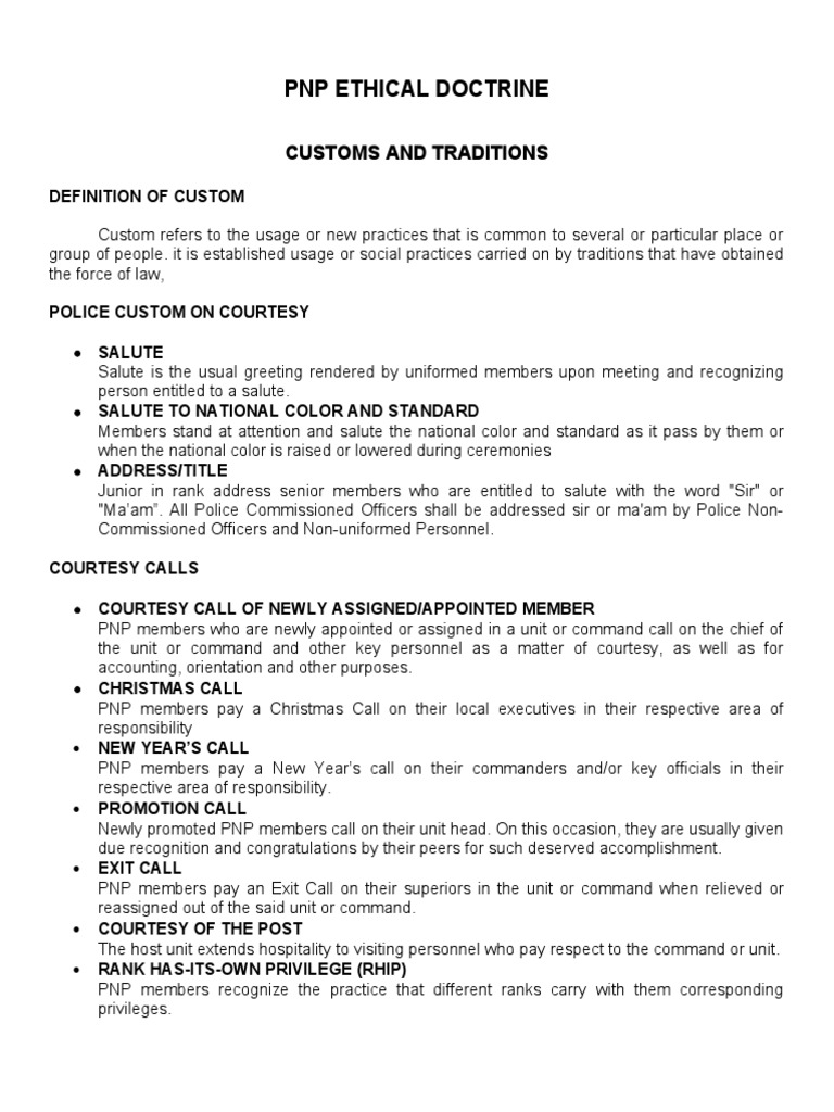 2 C4pecsta 6 PNP Ethical Doctrine | PDF | Police | Crimes