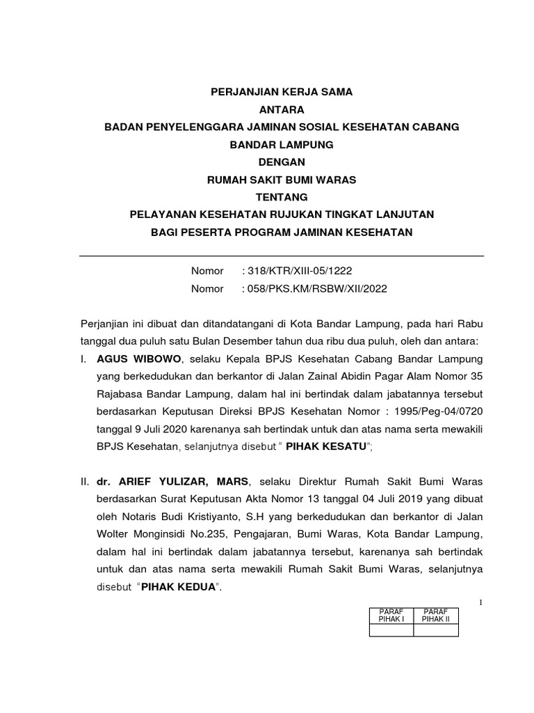 1.a Template PKS RS Umum 2023 | PDF