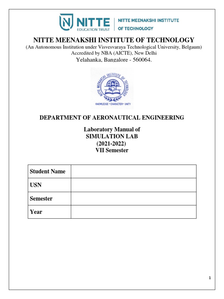 Simulation Lab Manual | PDF | Airspeed | Engineering