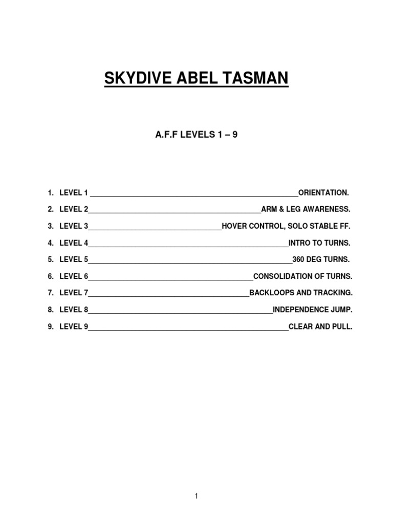 AFF Stages | PDF | Parachuting