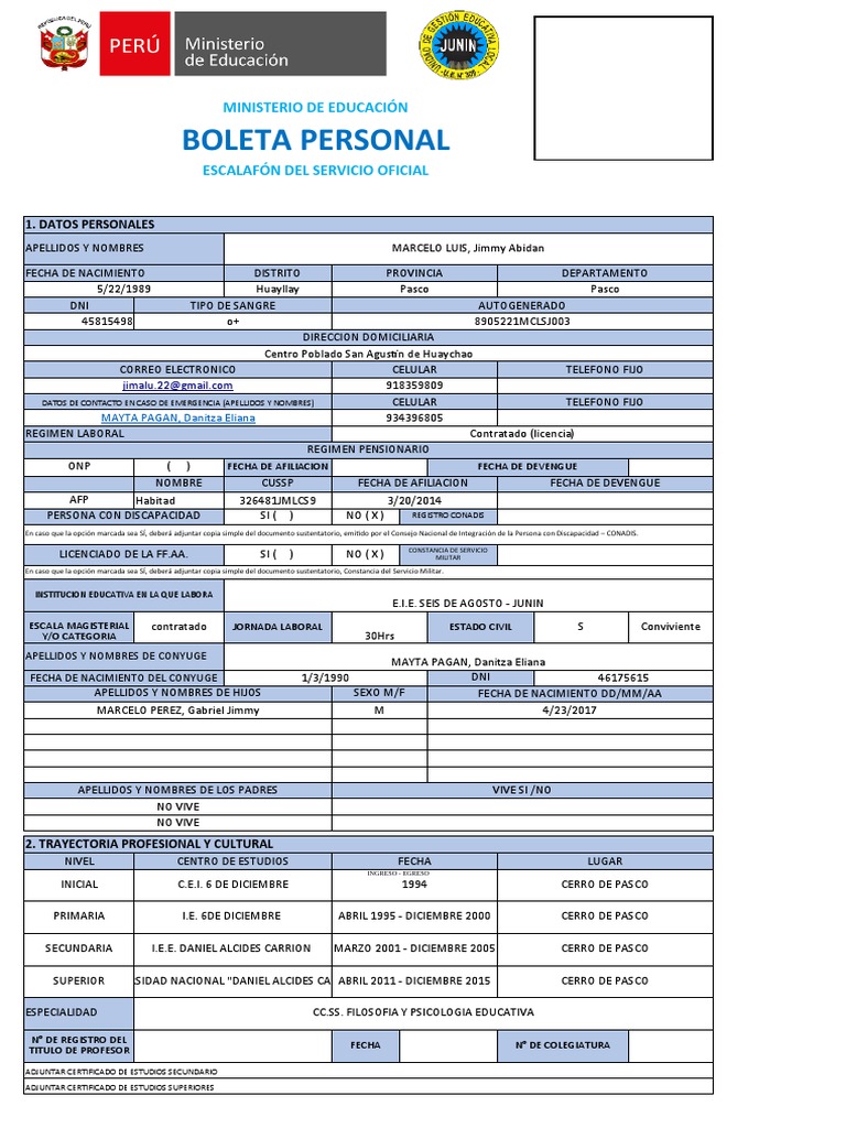 Boleta Personal | PDF