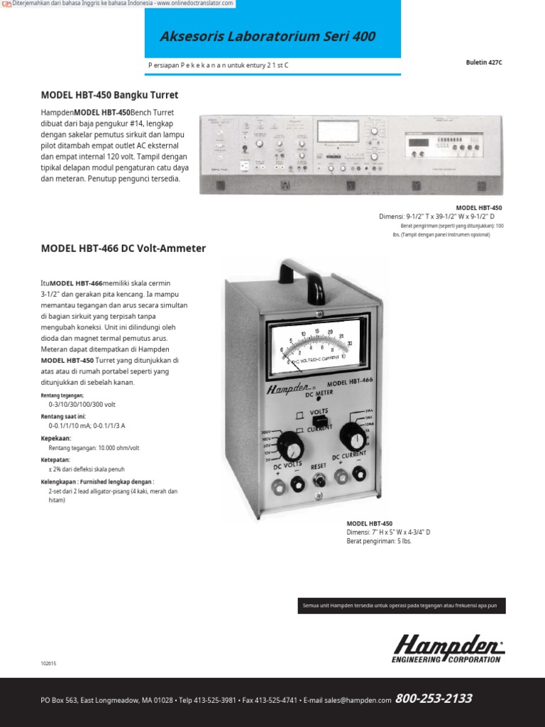 Hampden MODEL HBT-45.en - Id | PDF