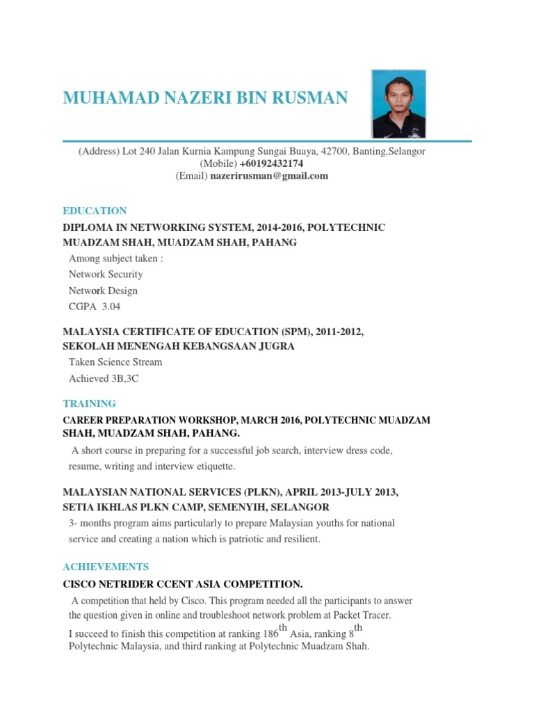 Resume Nazeri Rusman | PDF | Computing | Computer Engineering