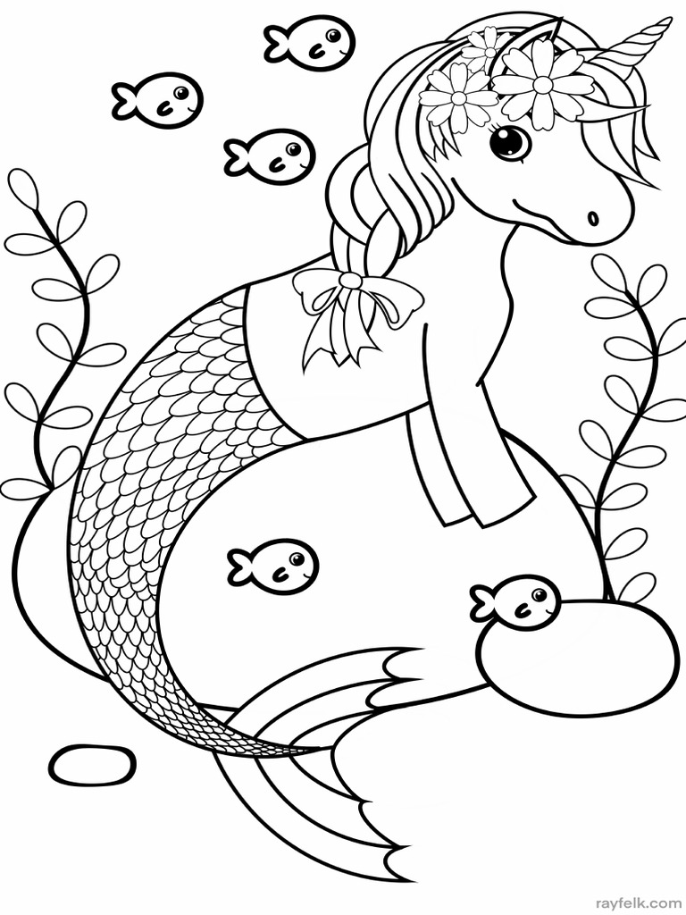 20 Unicorn Mermaid Coloring Pages | PDF