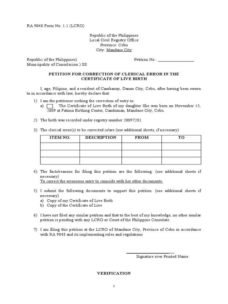 Petition For Correction | PDF | Government | Justice