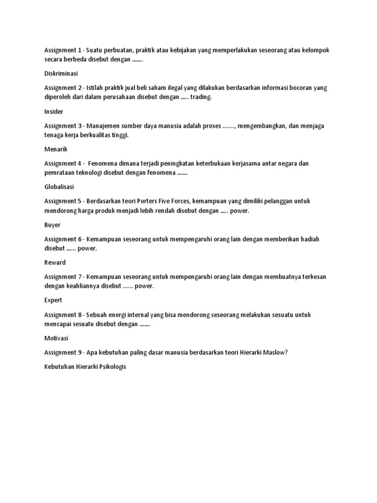 Peran Metode Assignment dalam SDM | PDF | Karier & Perkembangan | Pengembangan Diri