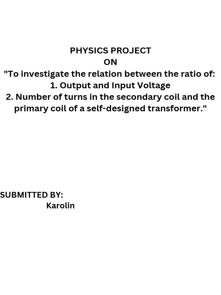 Transformer Project Pdf Transformer Inductor