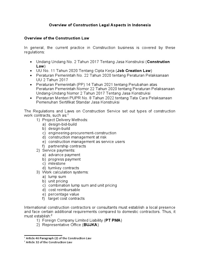 Brief Summary of The Construction Legal Aspects | PDF | Construction ...