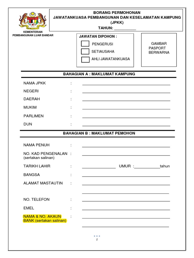 BORANG JPKK KEDAH - PDF - 1486 | PDF