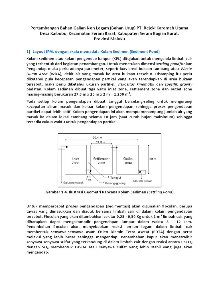 Data IPAL Untuk Penyusunan Pertek PT. RKU | PDF