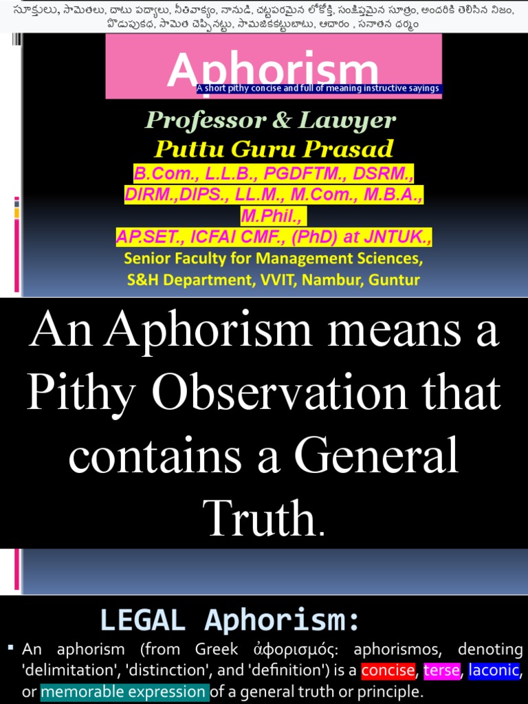 Aphorism 1 | PDF | Occam's Razor | Presumption Of Innocence