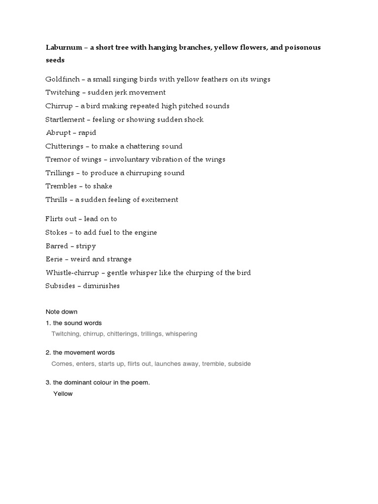 Poem Laburnum 1-1 - 220826 - 121955 | PDF | Poetry | General Fiction