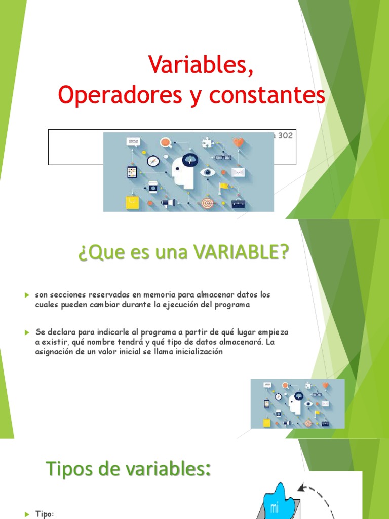 Variables Operadores Y Constantes Pdf Tipo De Datos Datos De Computadora