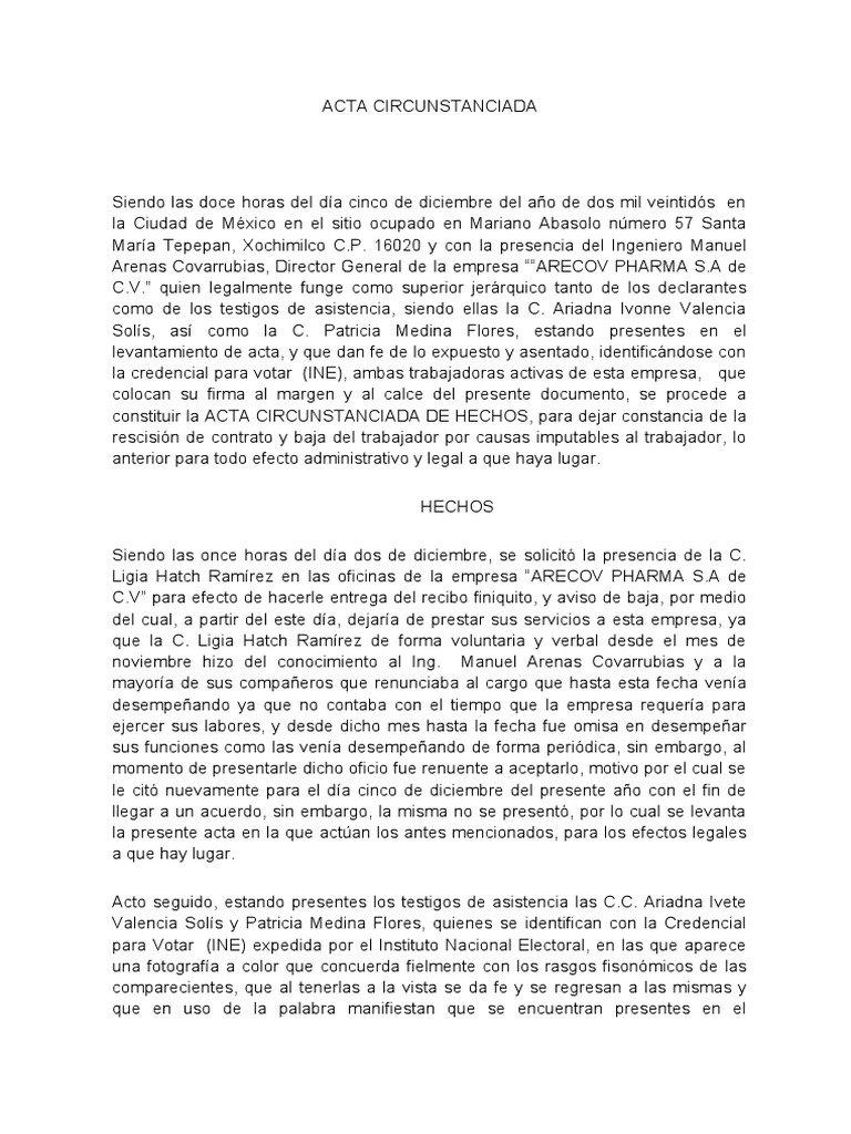 Acta Circunstanciada | PDF | Gobierno