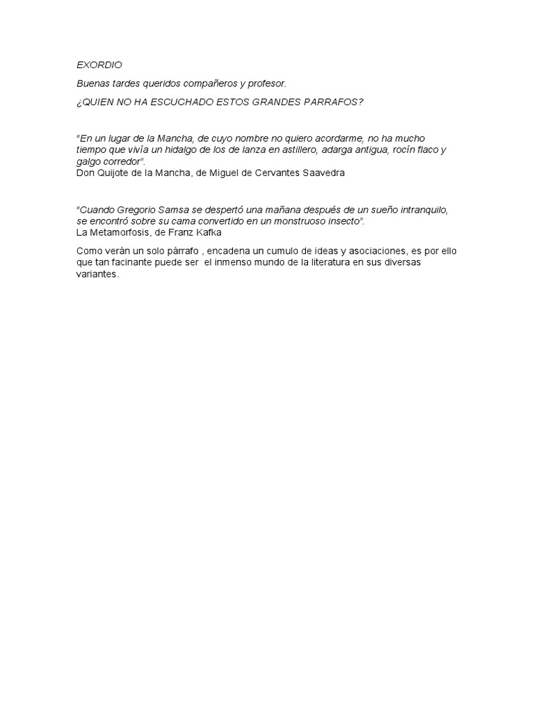 Exordio Parrafo | PDF