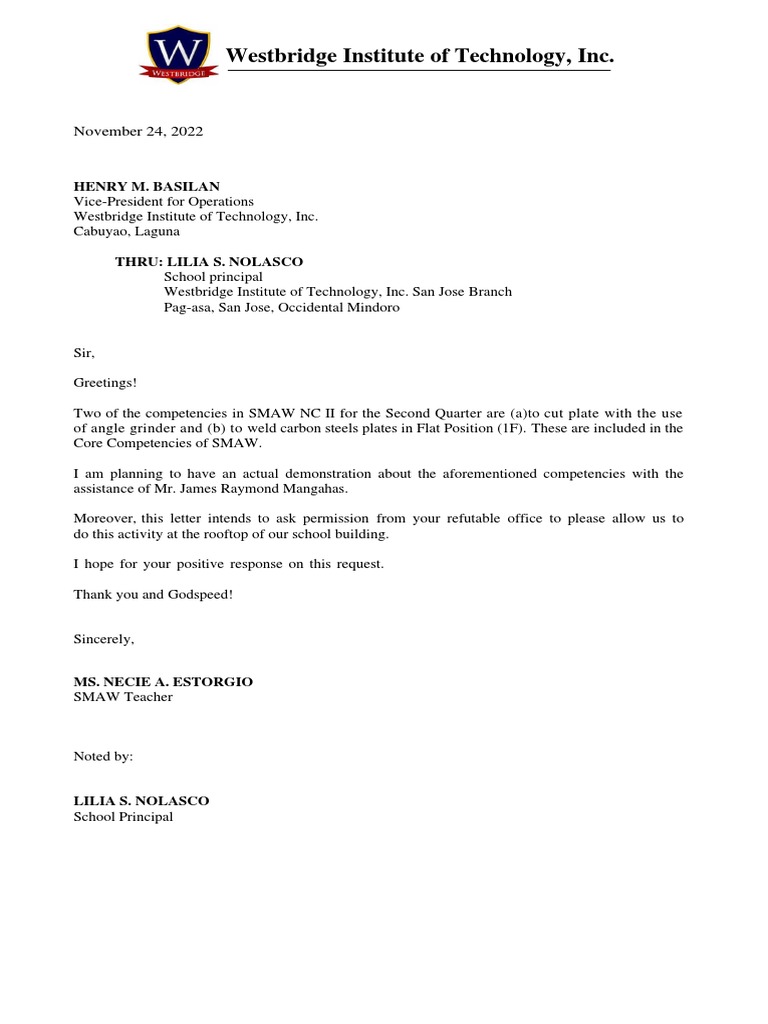 Request Letter Smaw | PDF