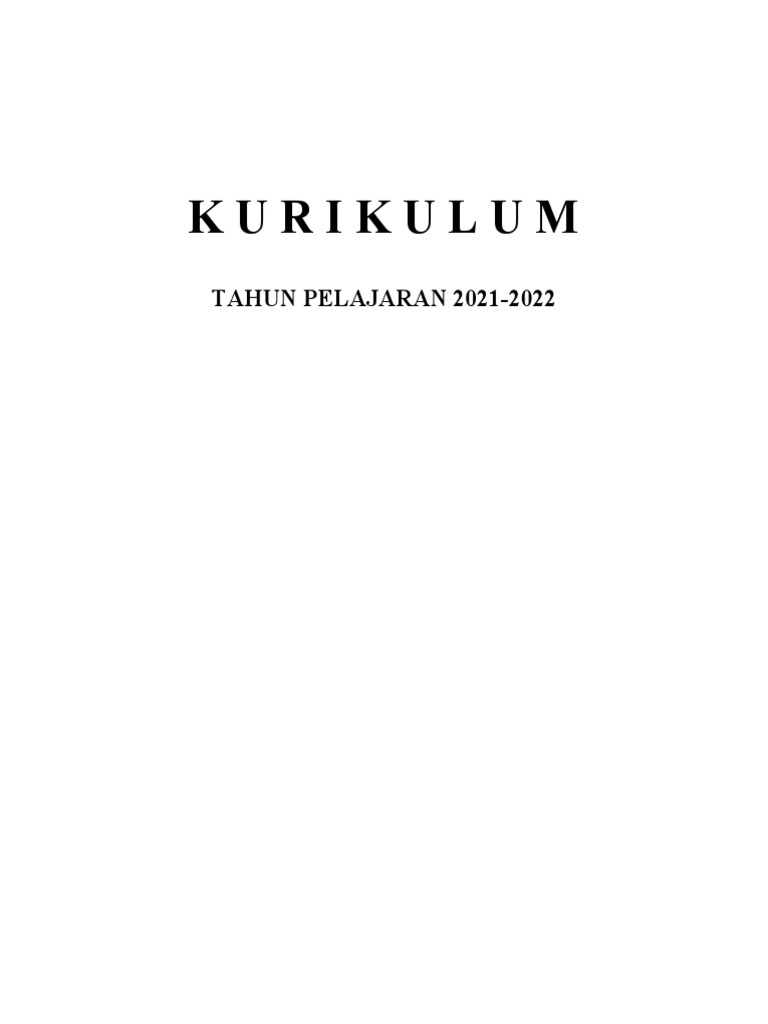 KURIKULUM TK 2021-2022 | PDF