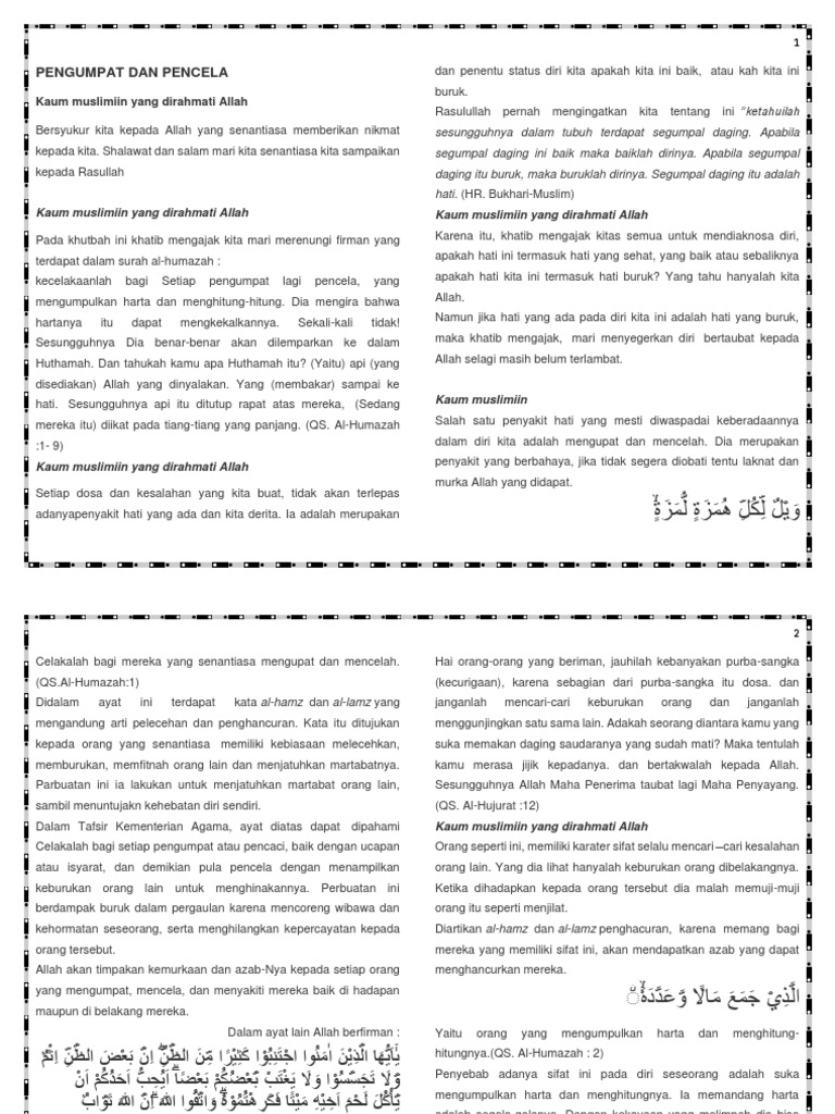 Pengumpat Dan Pencela | PDF