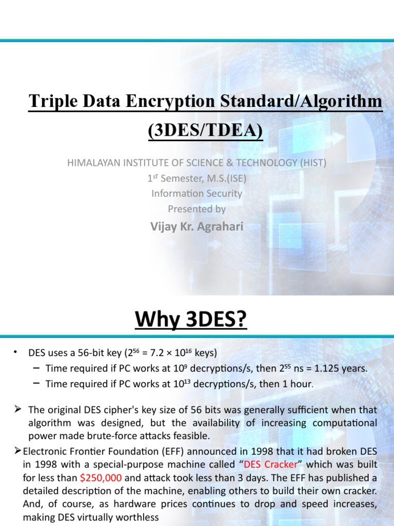 3DES Triple DES | PDF | Encryption | Cryptography