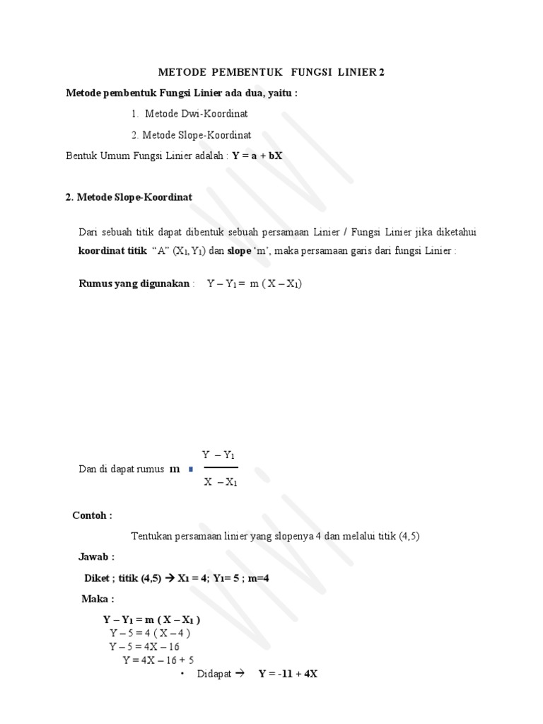 Metode 2 Pembentuk Fungsi Linier 2 | PDF