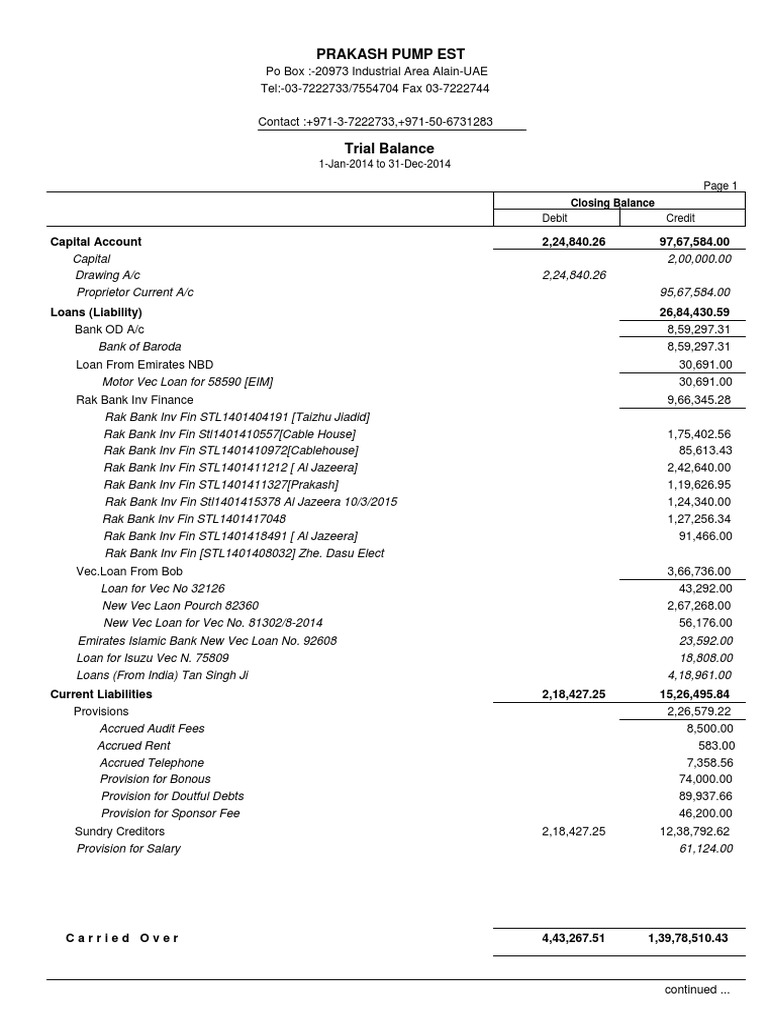 Trial Bal | PDF | Debits And Credits | Credit