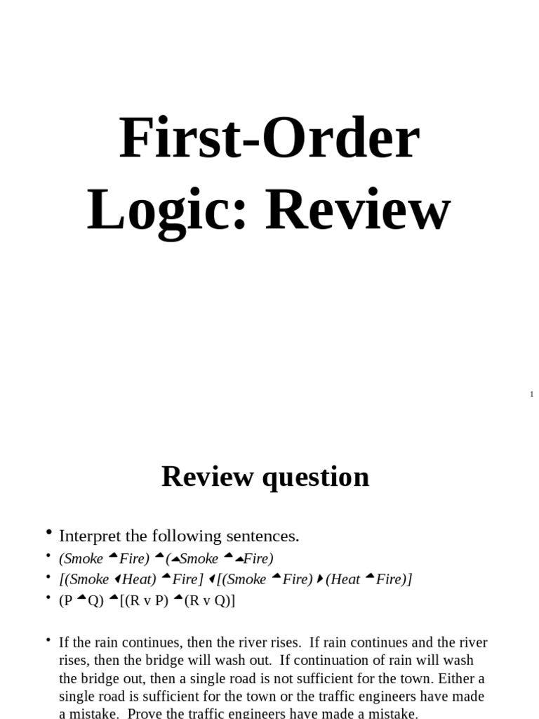 First-Order Logic: Review | PDF | Interpretation (Logic) | Axiom