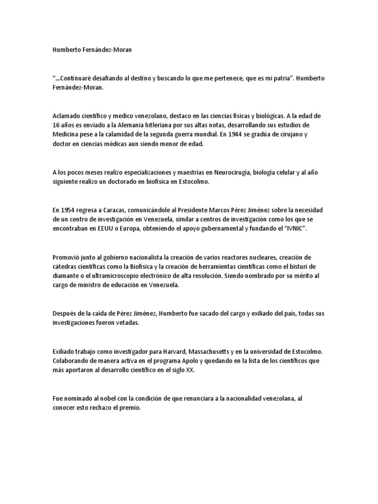 Humberto Fernandez Moran | PDF