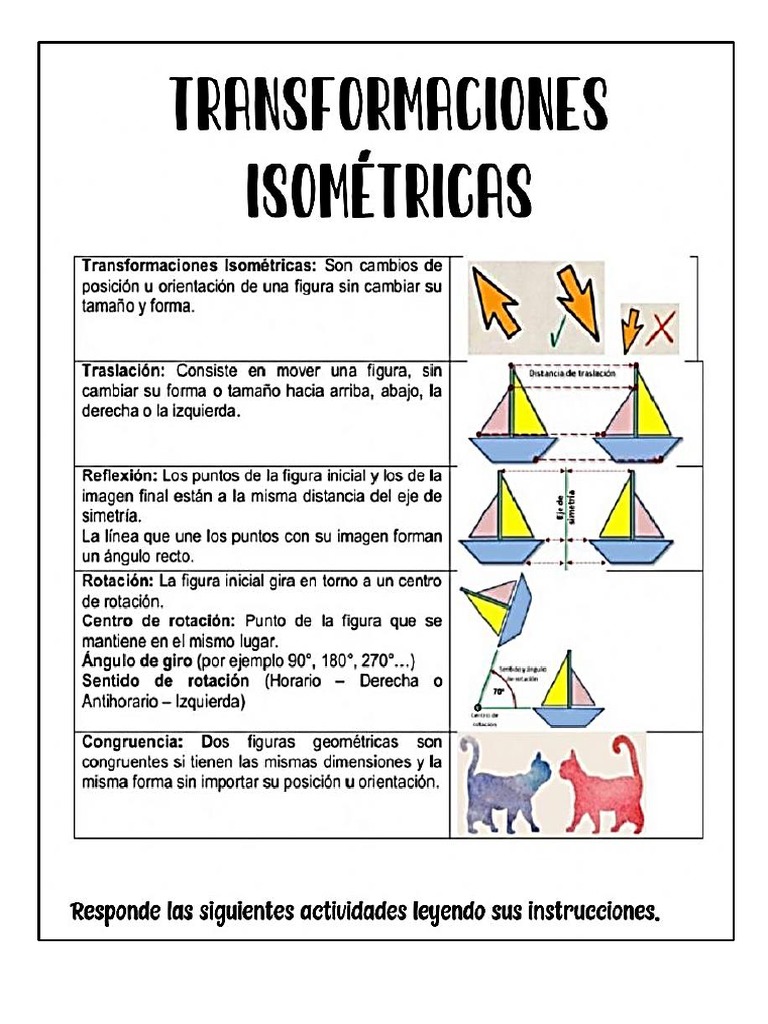 Transformaciones Geometricas 1ro .Aplicando Lo Aprendido | PDF