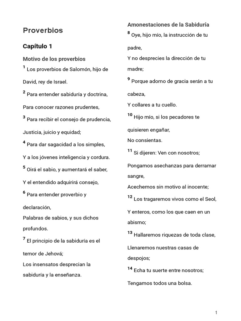 Proverbios | PDF | Libro de proverbios | Sabiduría