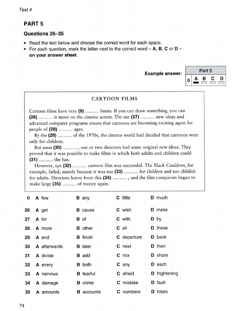 Reading Part 5 T4 | PDF