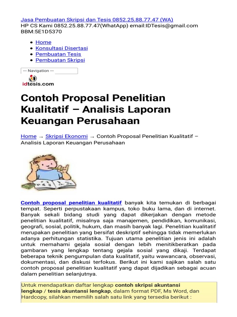 Contoh Proposal Penelitian Kualitatif An | PDF