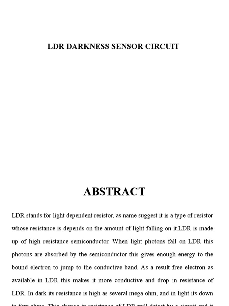 LDR Darkness Sensor Circuit 4 | PDF