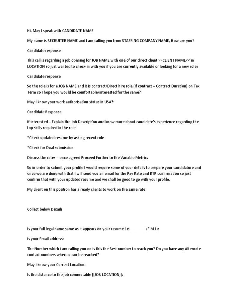 Calling Script | PDF