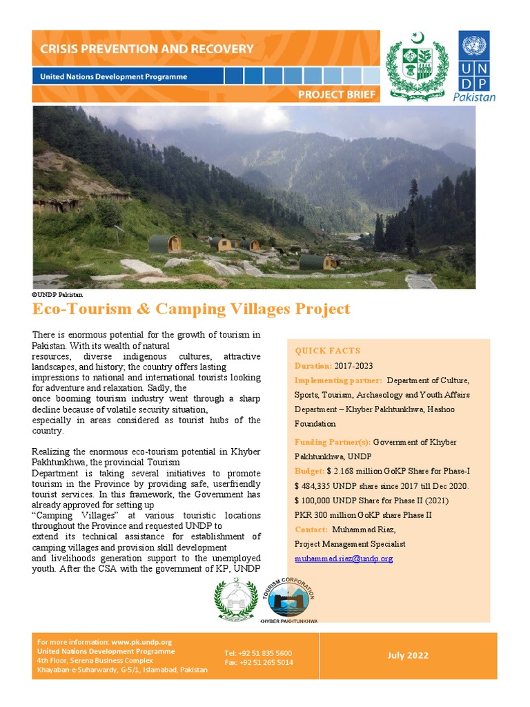 Project Brief - Eco-Tourism Camping Villages July 2022 | PDF | Khyber ...