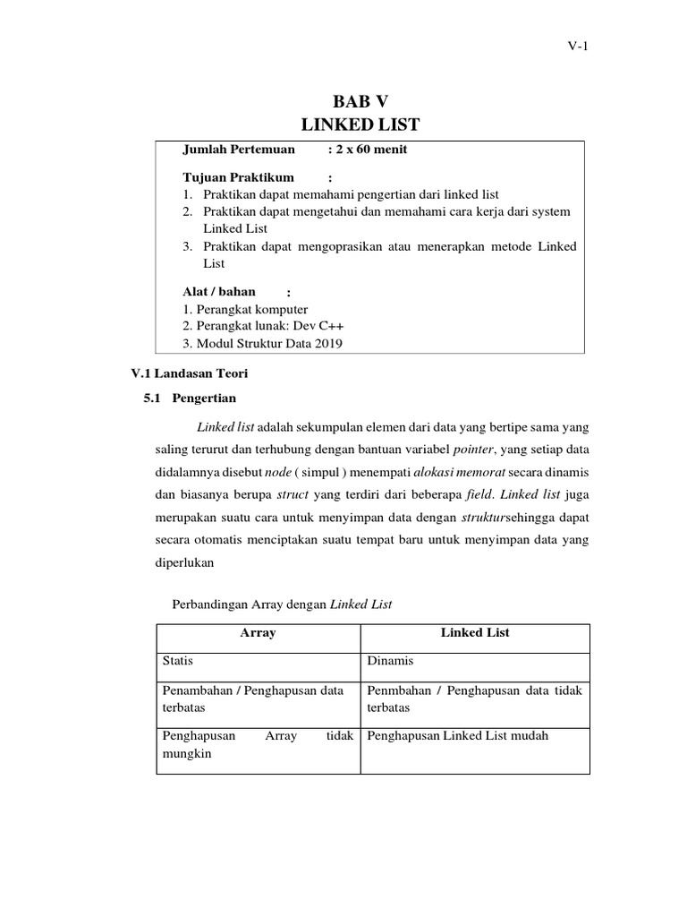 Input Data Single dan Double Linked List | PDF