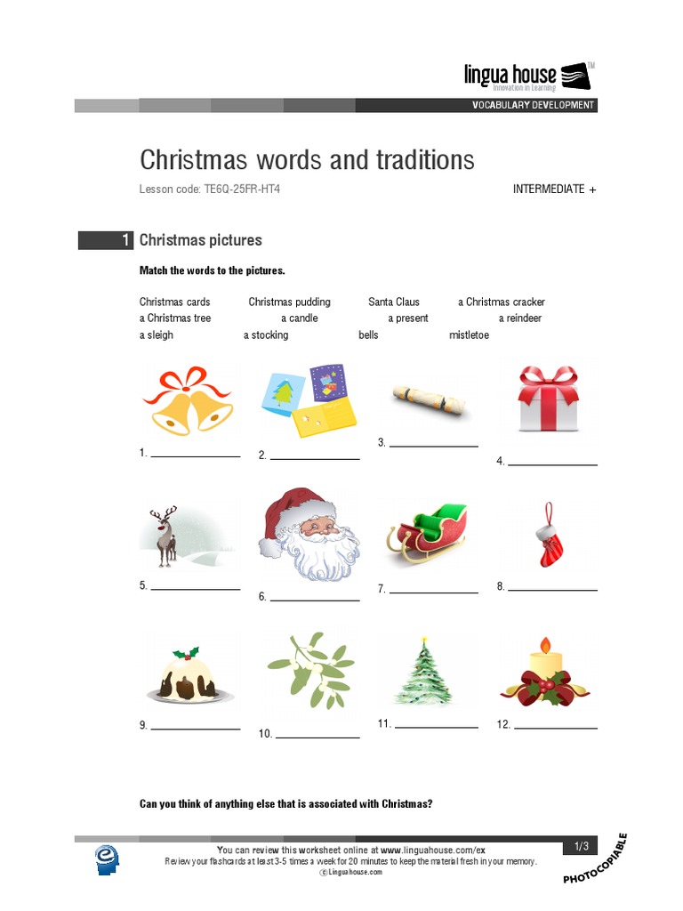 Christmas Words and Traditions | PDF | Christmas | Christmas Traditions