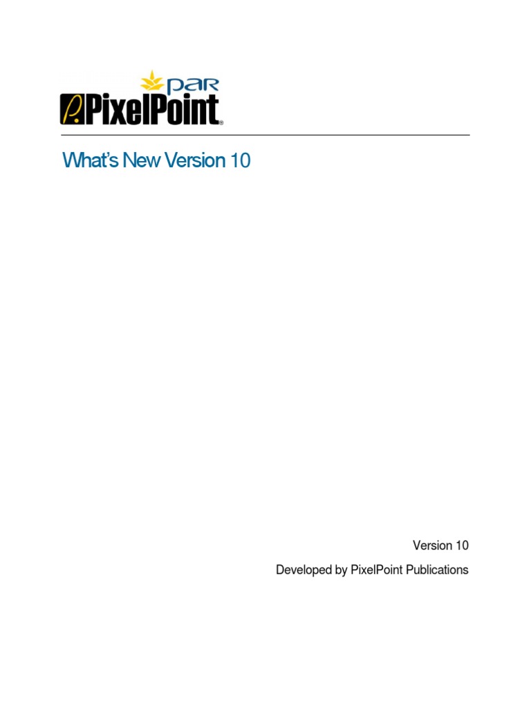 Pixel Point POS Whats New in Version 10 | PDF | Point Of Sale | Trademark
