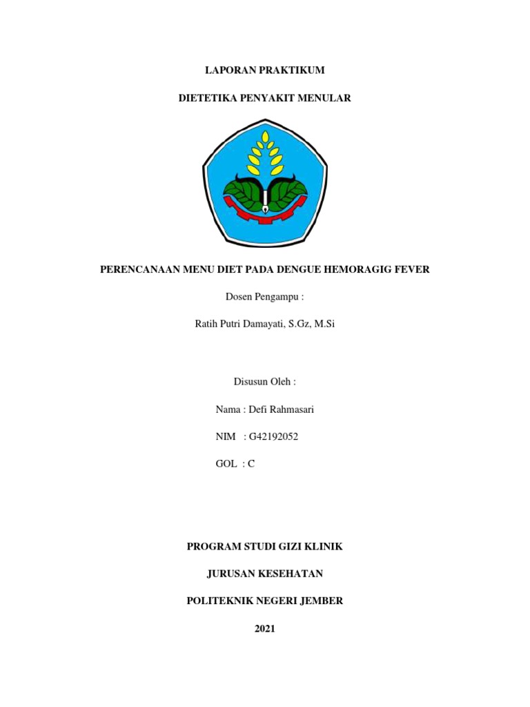 Menu Diet DBD untuk Pasien Muda | PDF