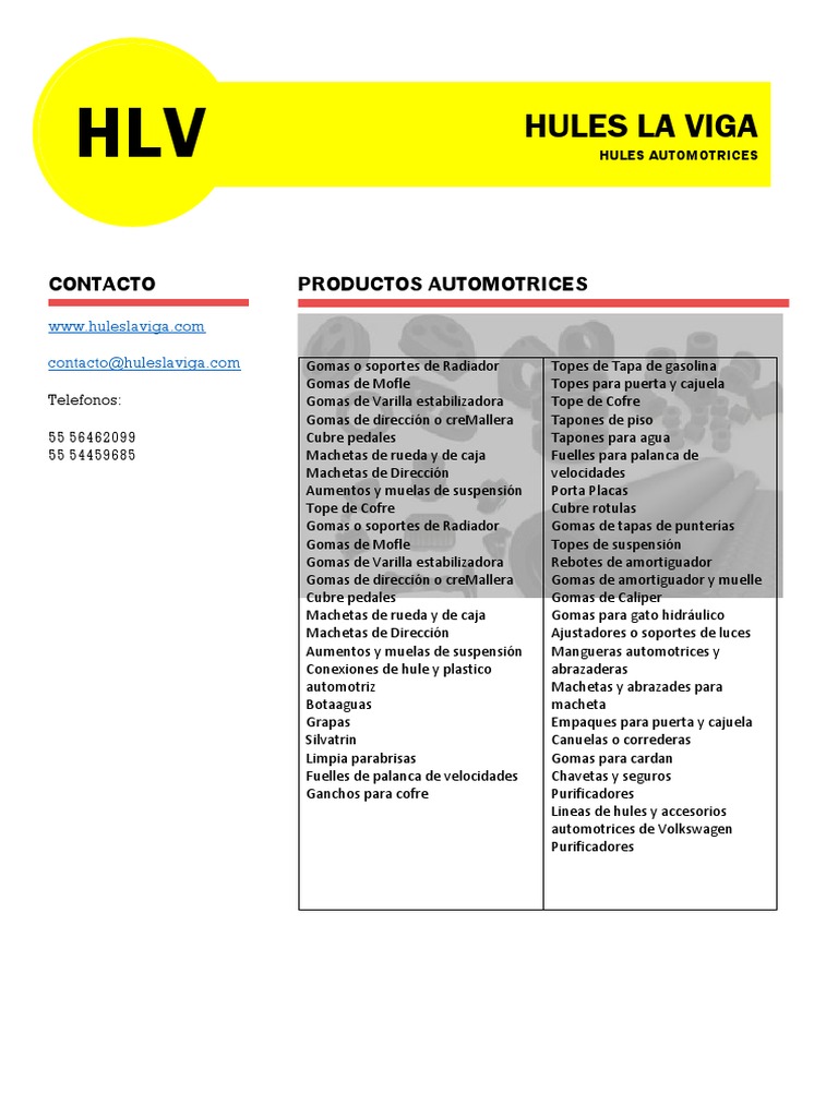 Catalogo Hules Automotrices | PDF | Transporte | Coche