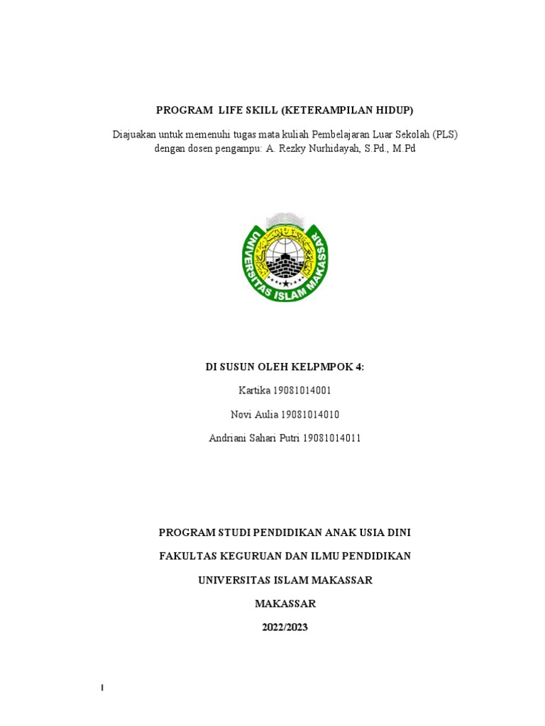 Program Life Skill | PDF | Karier & Perkembangan | Kesehatan Holistik