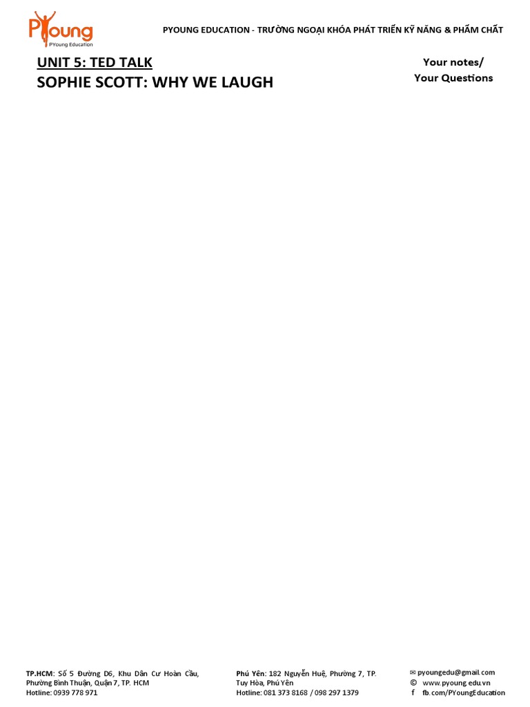 TED Talk Script Unit 5 | Download Free PDF | Laughter | Psychology