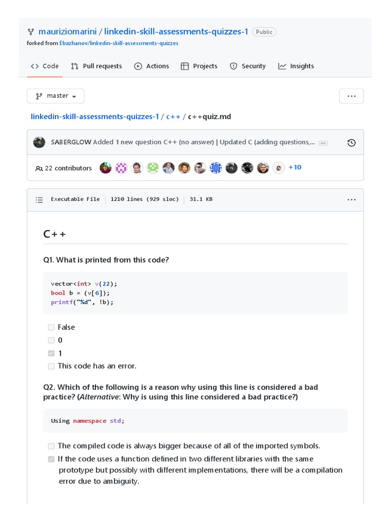 Linkedin-Skill-Assessments-Quizzes-1 - C++quiz - MD at Master ...