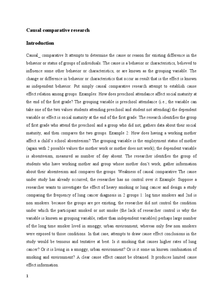 Casual Comparative Study Article | PDF | Experiment | Causality
