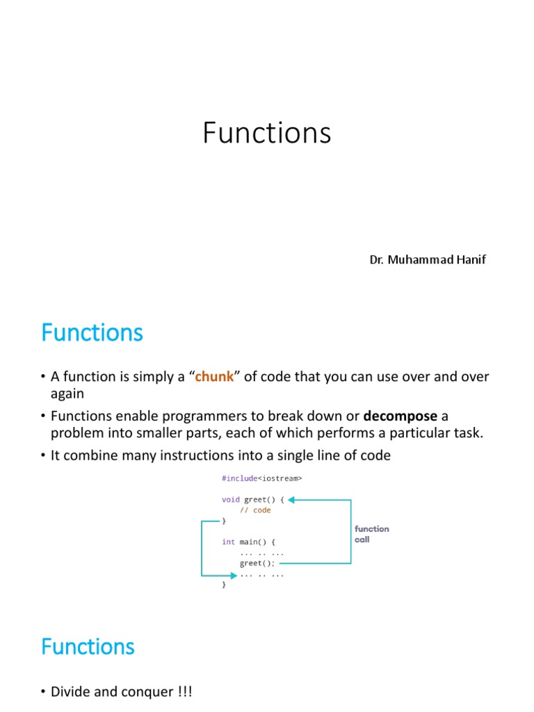 Functions Lectr01 | PDF | Subroutine | Parameter (Computer Programming)