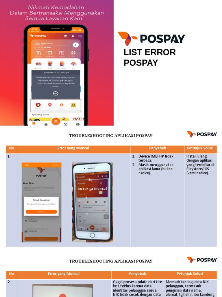List Error Pospay Mobile | PDF